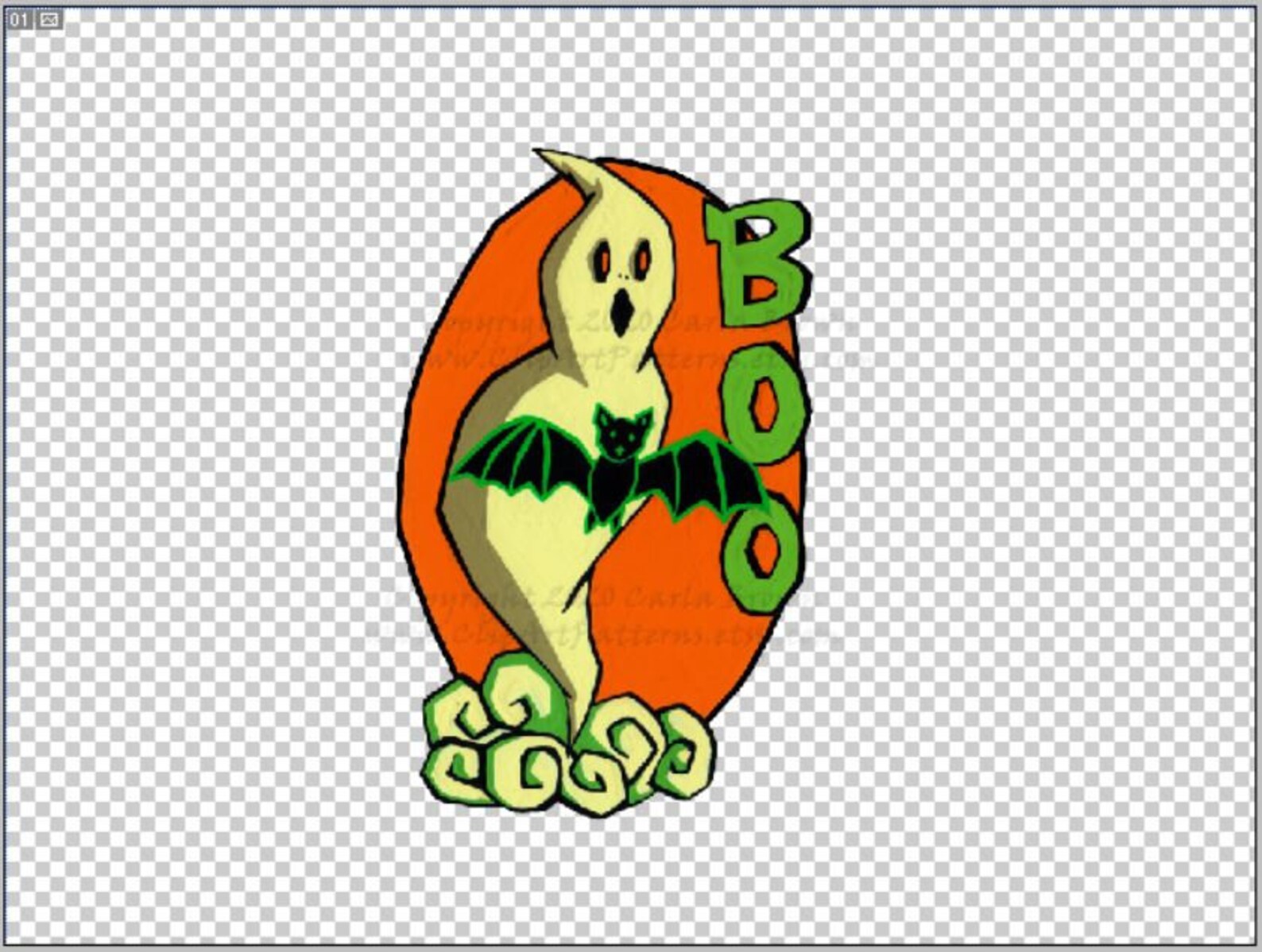 Halloween ghost clip art rétro vintage style clipart cartoon ...