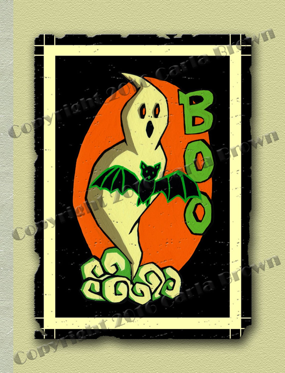 Halloween Ghost Clip Art Retro Vintage Style Clipart Cartoon - Etsy UK