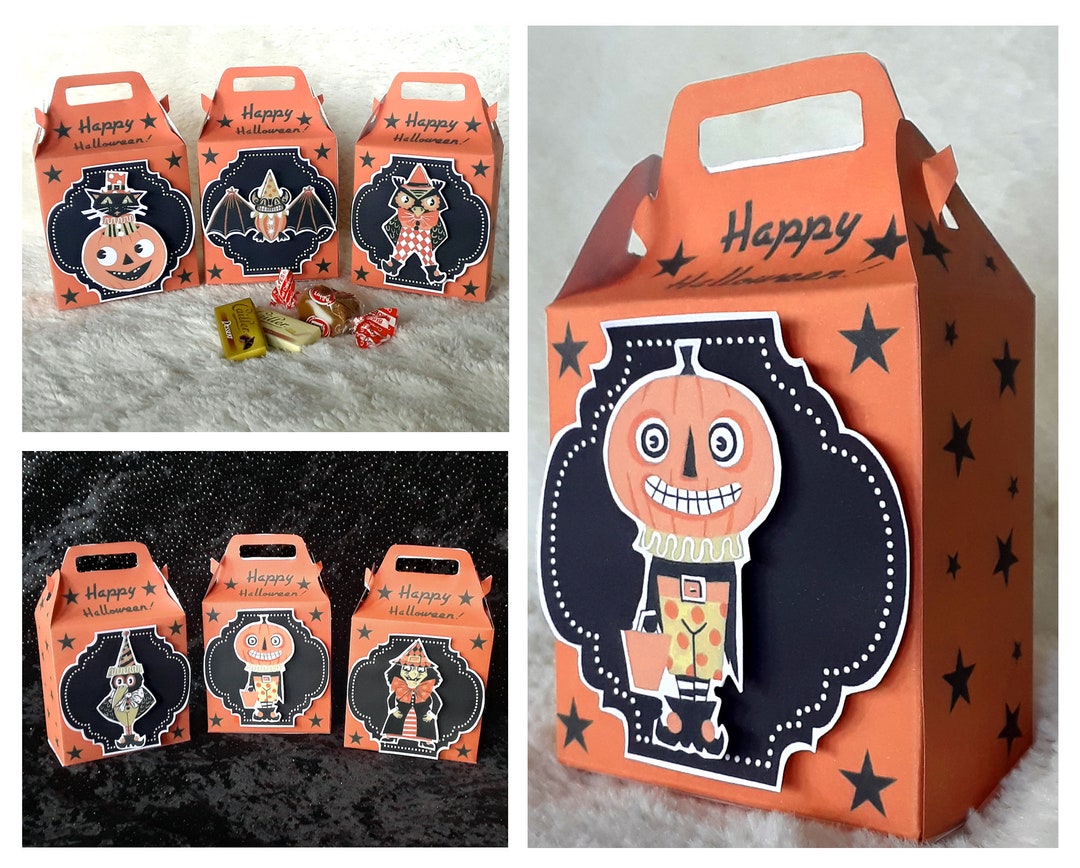 Paper Halloween Candy Boxes Download Print Cut and Fold Easy Trick or ...