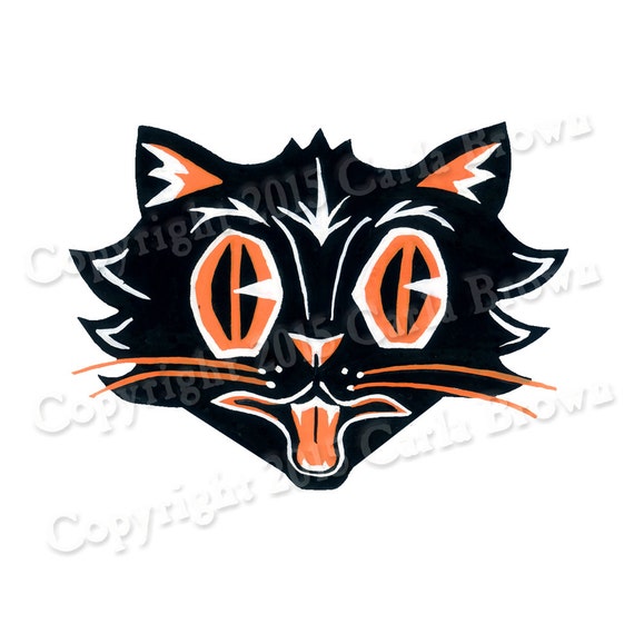 Scary Cat Face Clip Art