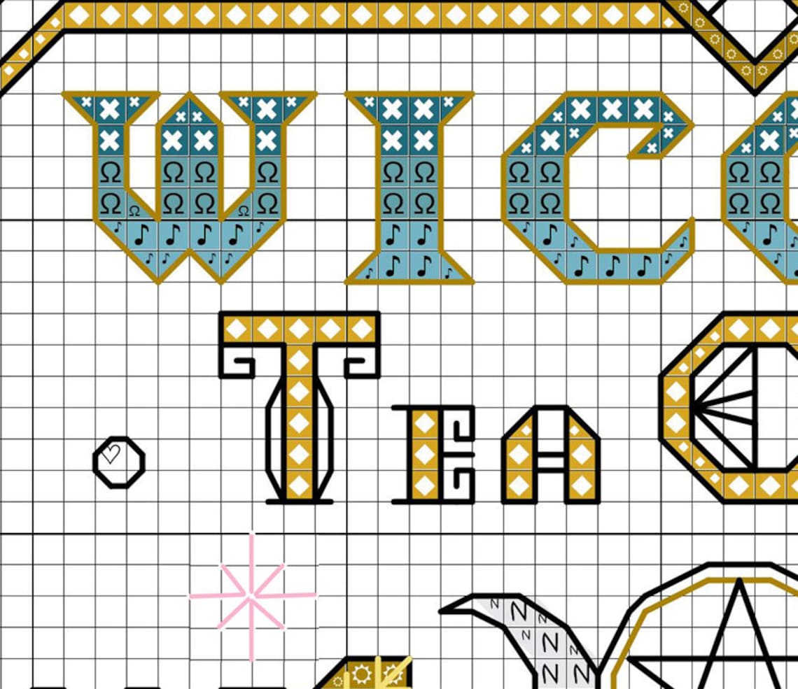 Pagan Cross Stitch Pattern Tea Spell Wiccan Magic Teapot Pdf Download ...