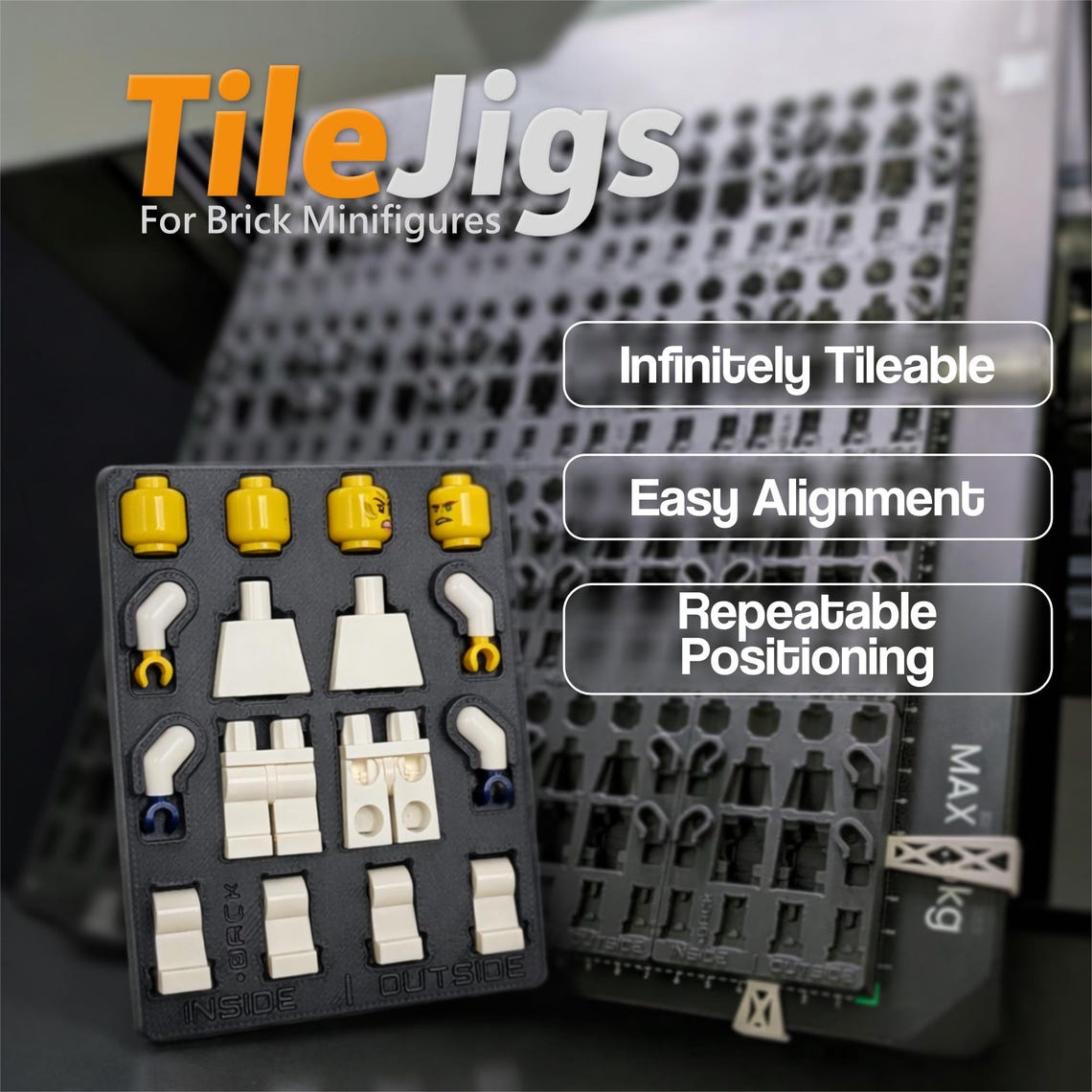 Tilejigs - Brick Minifigure Jig for UV Printers / Eufymake E1 - Etsy