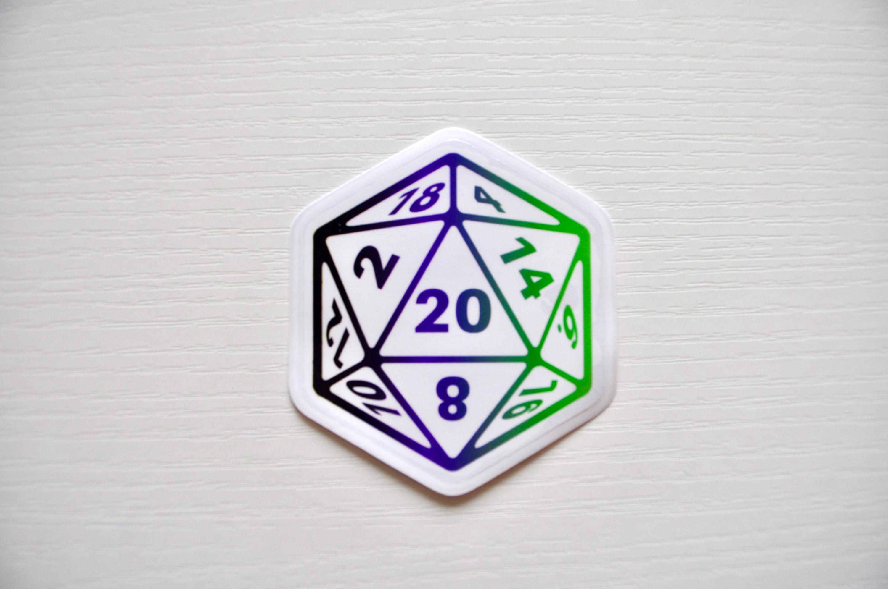 Colorful D20 Stickers for RPG Player Gift - Etsy