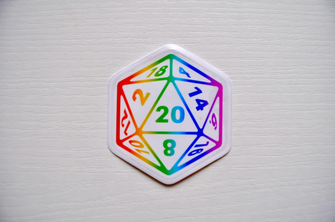 Colorful D20 Stickers for RPG Player Gift - Etsy