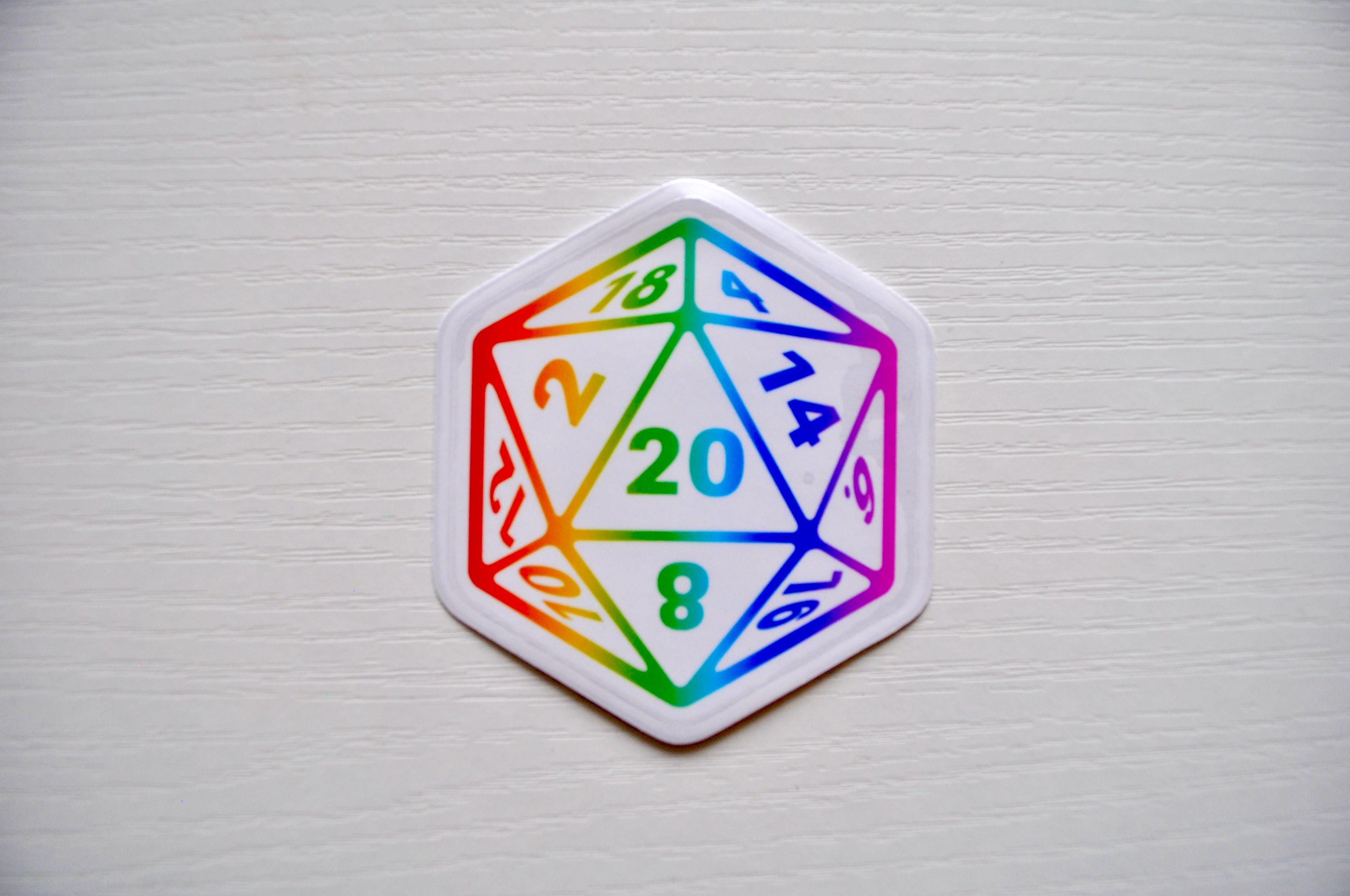 Colorful D20 Stickers for RPG Player Gift - Etsy