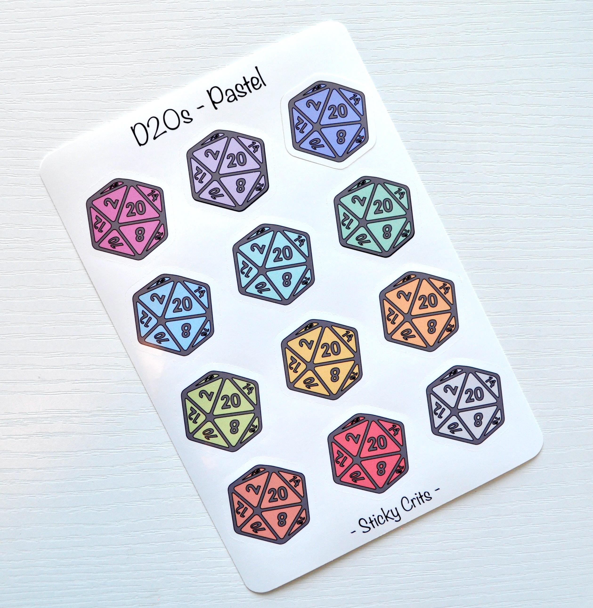 Mini D20 Pastel Sticker Sheet Perfect Gift for RPG Player - Etsy