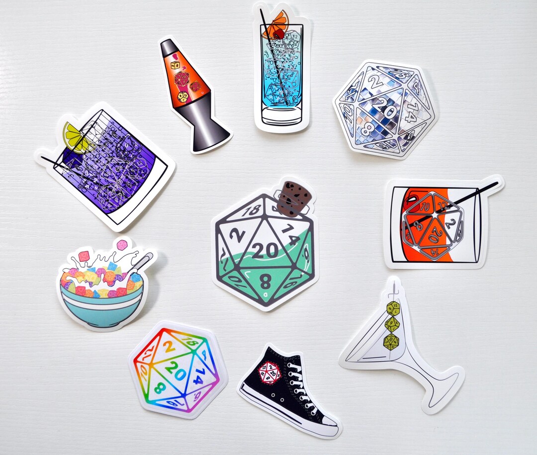 Dice Sticker Pack Bundle and Save on Unique Stickers for Role Playing ...