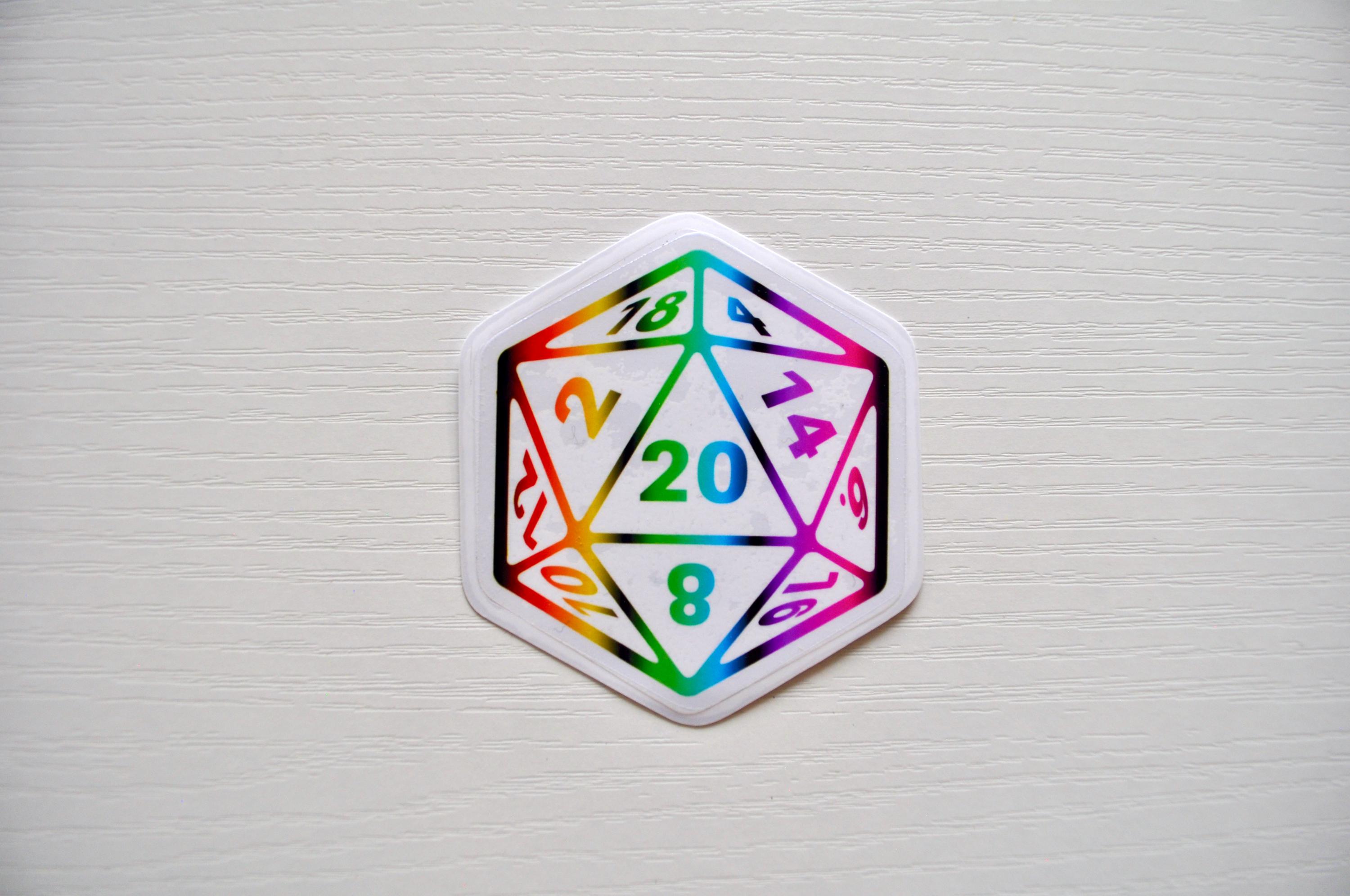 Colorful D20 Stickers for RPG Player Gift - Etsy