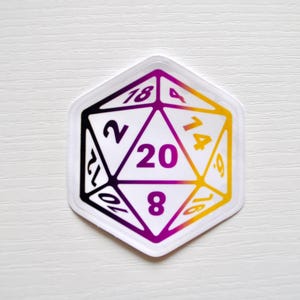 Colorful D20 Stickers for RPG Player Gift - Etsy