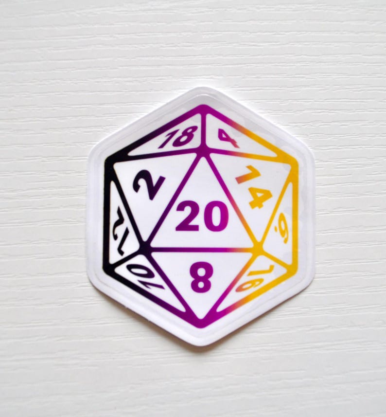 Colorful D20 Stickers for RPG Player Gift - Etsy