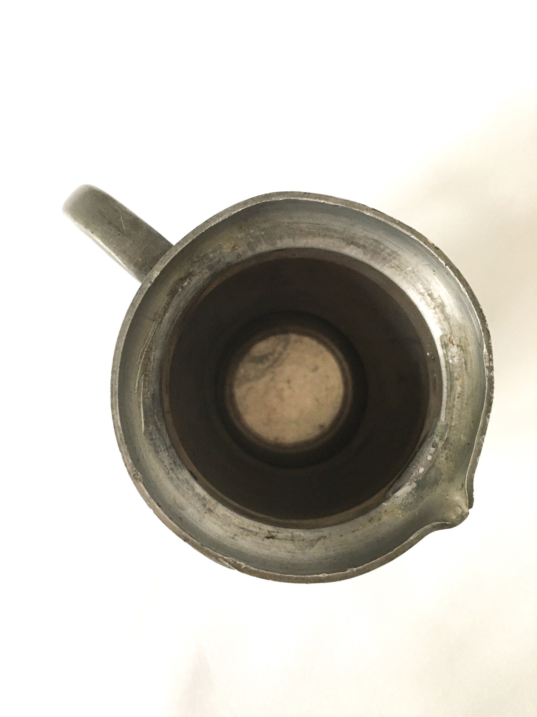 Stamped Vintage French Pewter Pitcher, Metal Pitcher With Handle ...