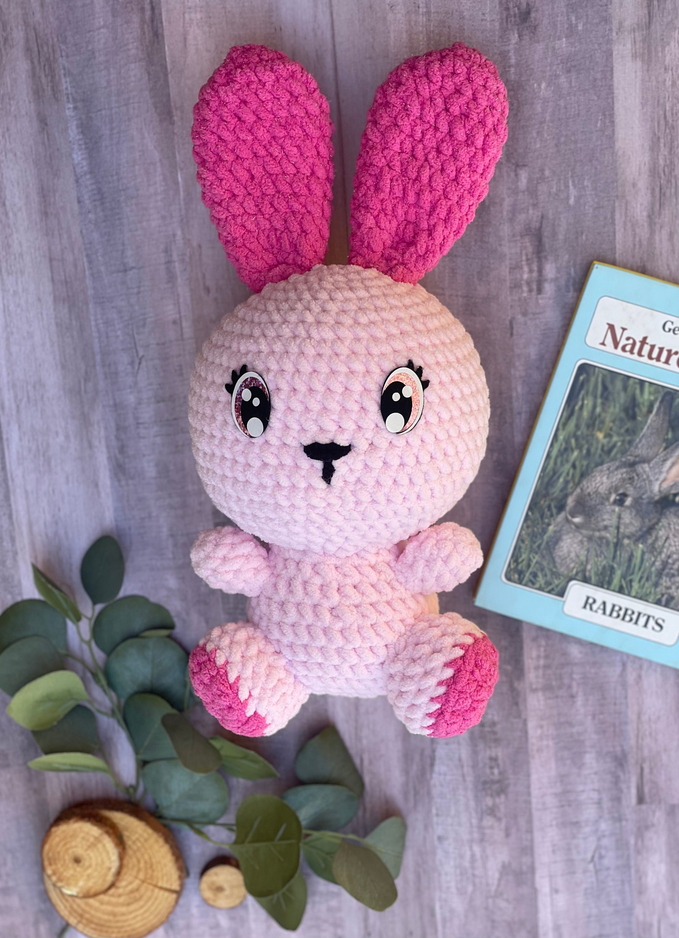 Handmade Bunny, Crochet Bunny, Bunny Stuffy, Amigurumi Rabbit, Large ...