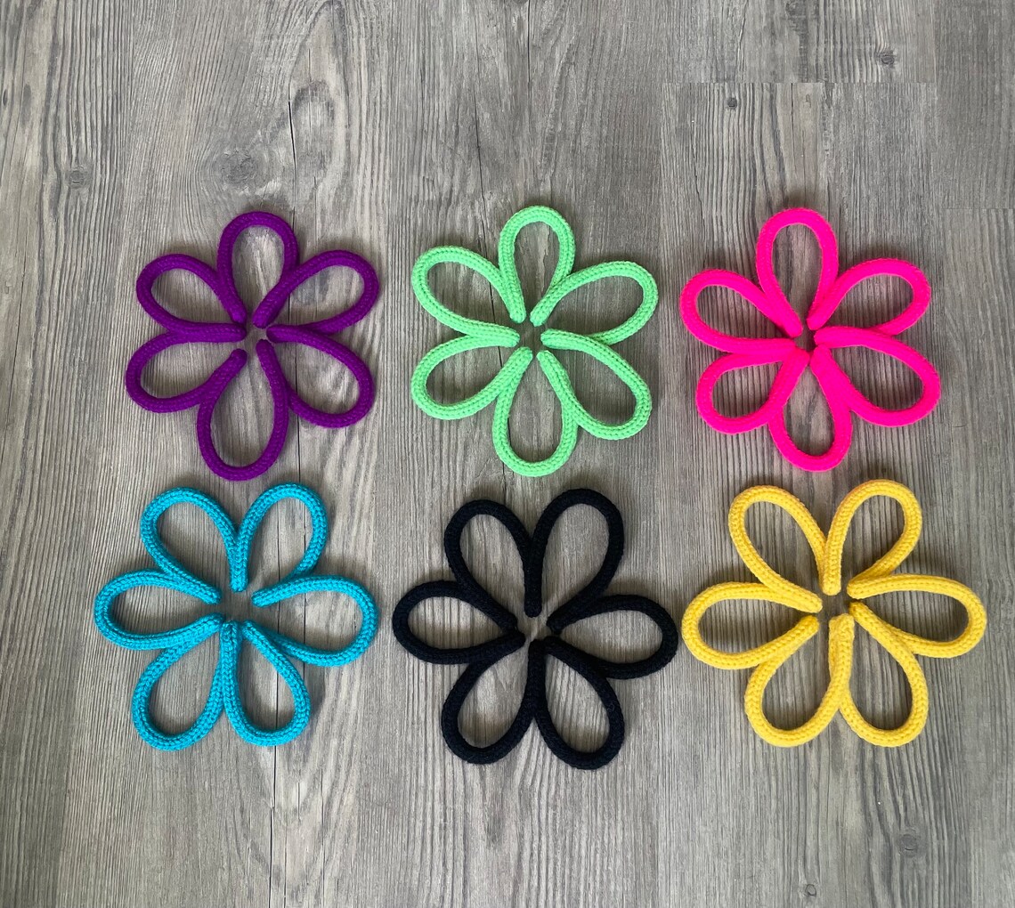 Flower Wall Hanging, Wire Art Decor, Knitted Wire Flower, Customizable ...