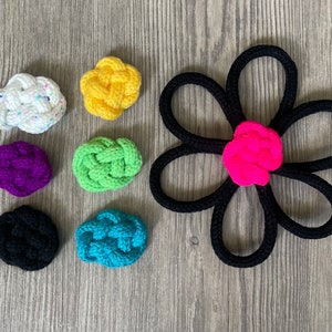 Flower Wall Hanging, Wire Art Decor, Knitted Wire Flower, Customizable ...