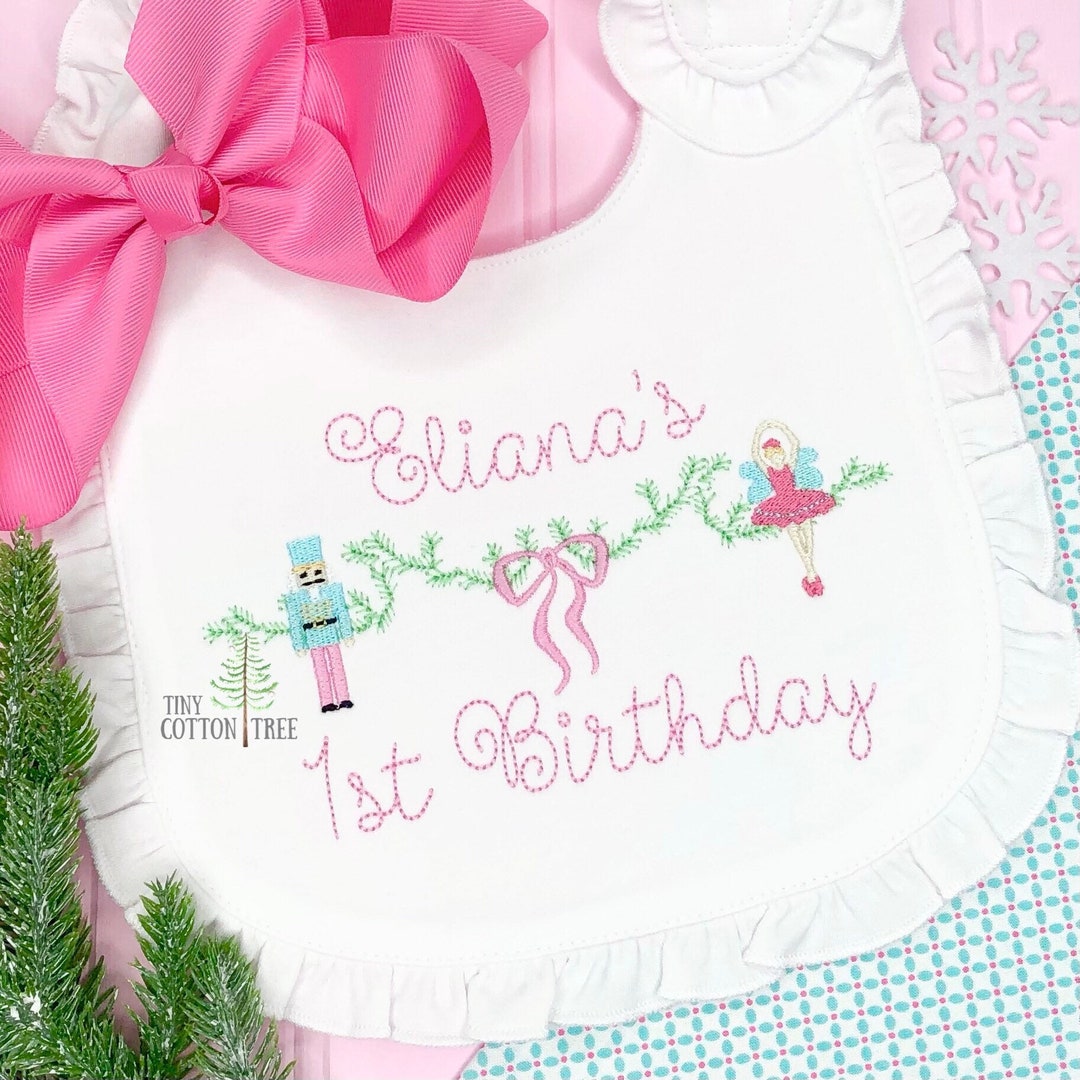 Nutcracker First Birthday Embroidered Baby Bib / Personalized - Etsy