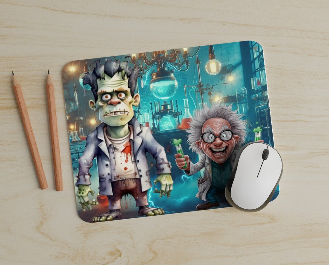 Mouse Pad Monster Frankenstein Mad Scientist Lab Halloween Humor ...