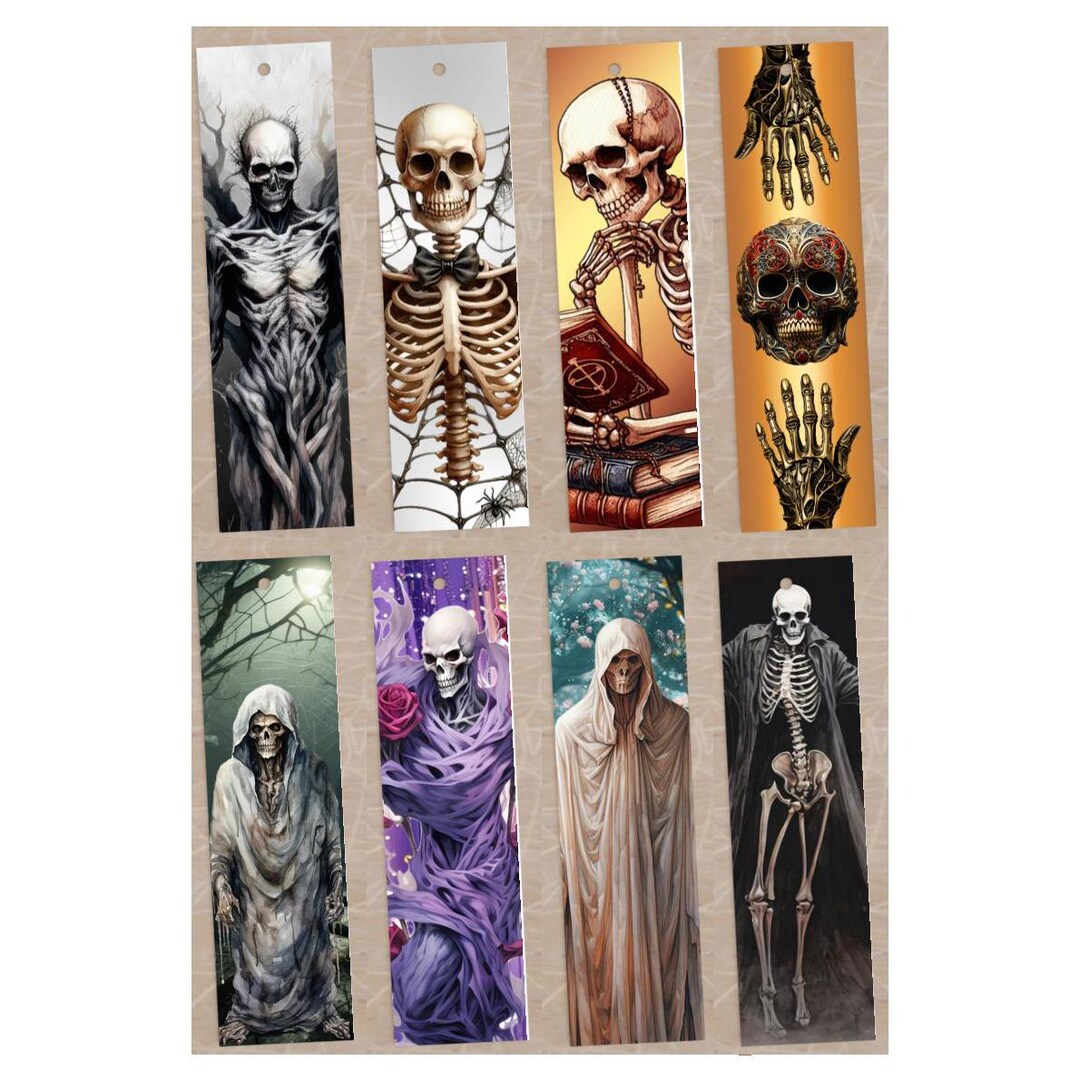 Metal Bookmark Skeleton Skull Horror Halloween Model of Your Choice - Etsy