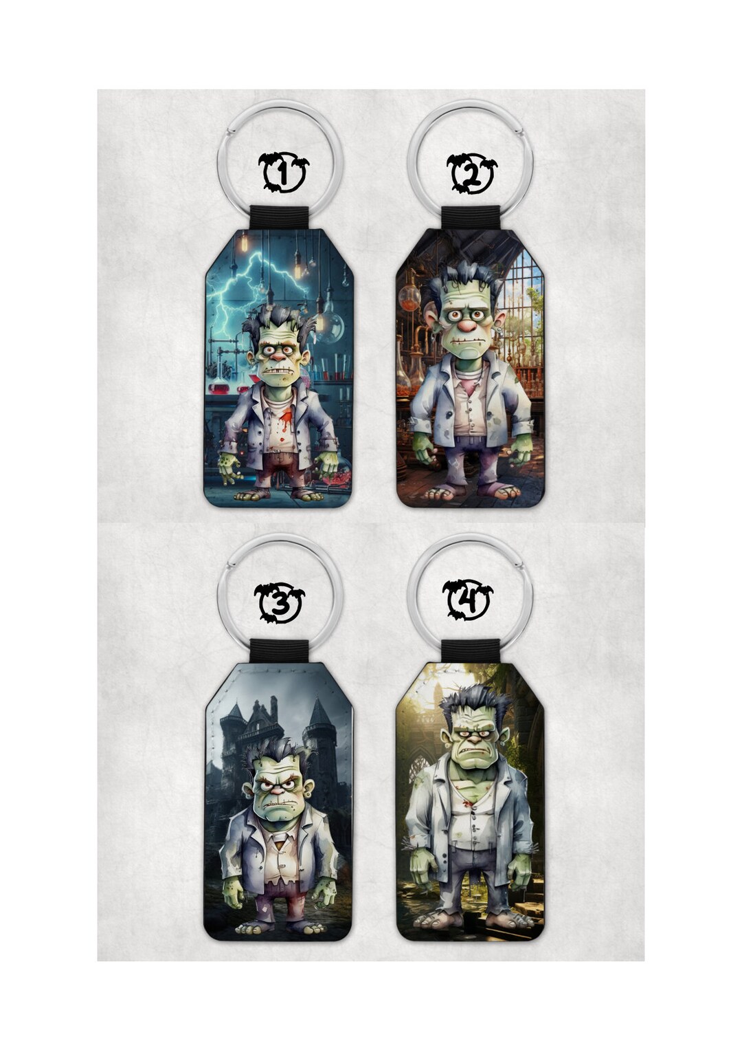 Frankenstein Monster Keychain 4 Models to Choose From Faux Leather ...