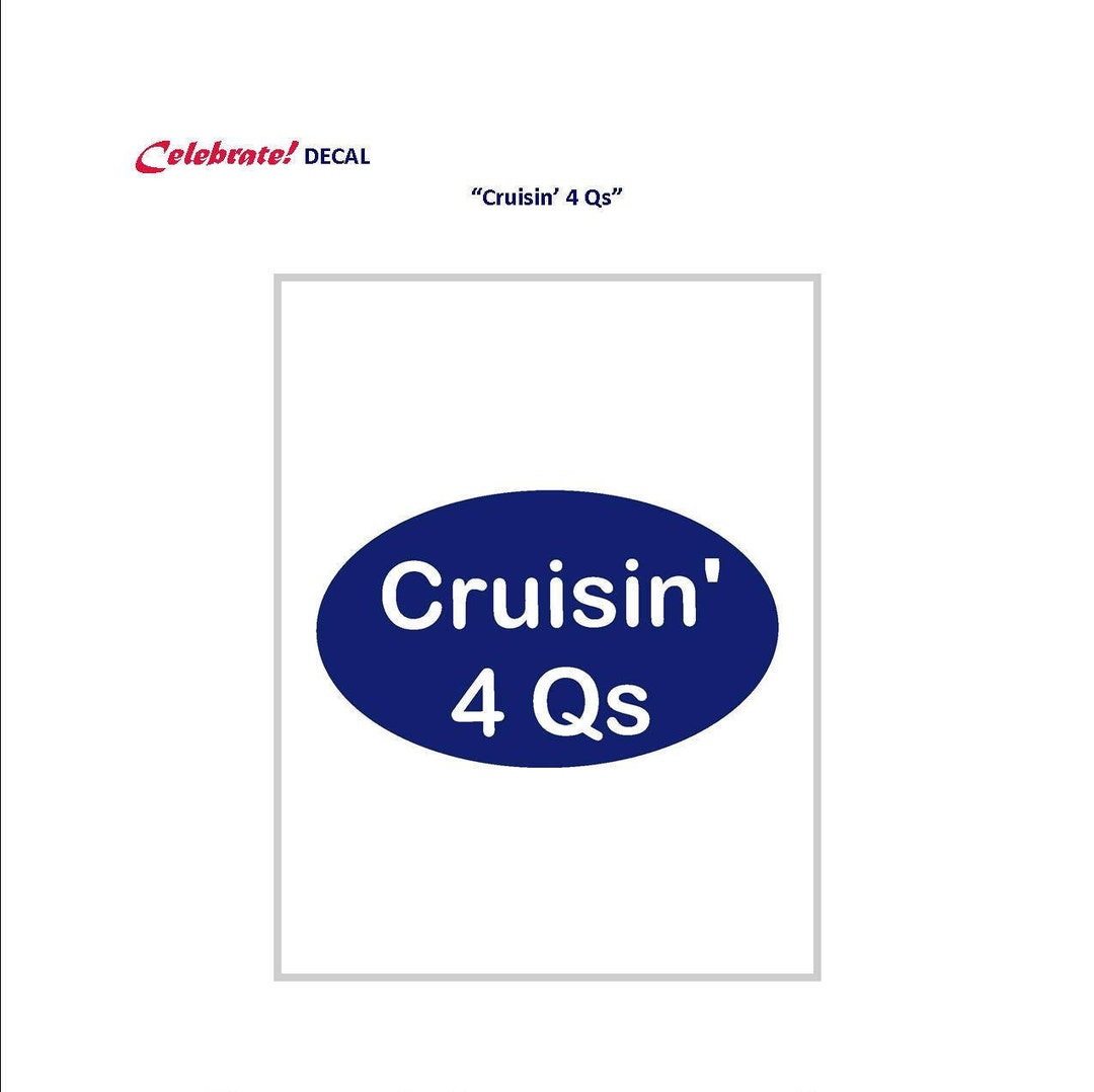 DOG DECAL "cruisin' 4 Qs" Permanent Adhesive-backed Vinyl for Non ...