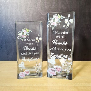 Personalised Retirement Vase, Glass Flower Vase, Leaving Gift for ...