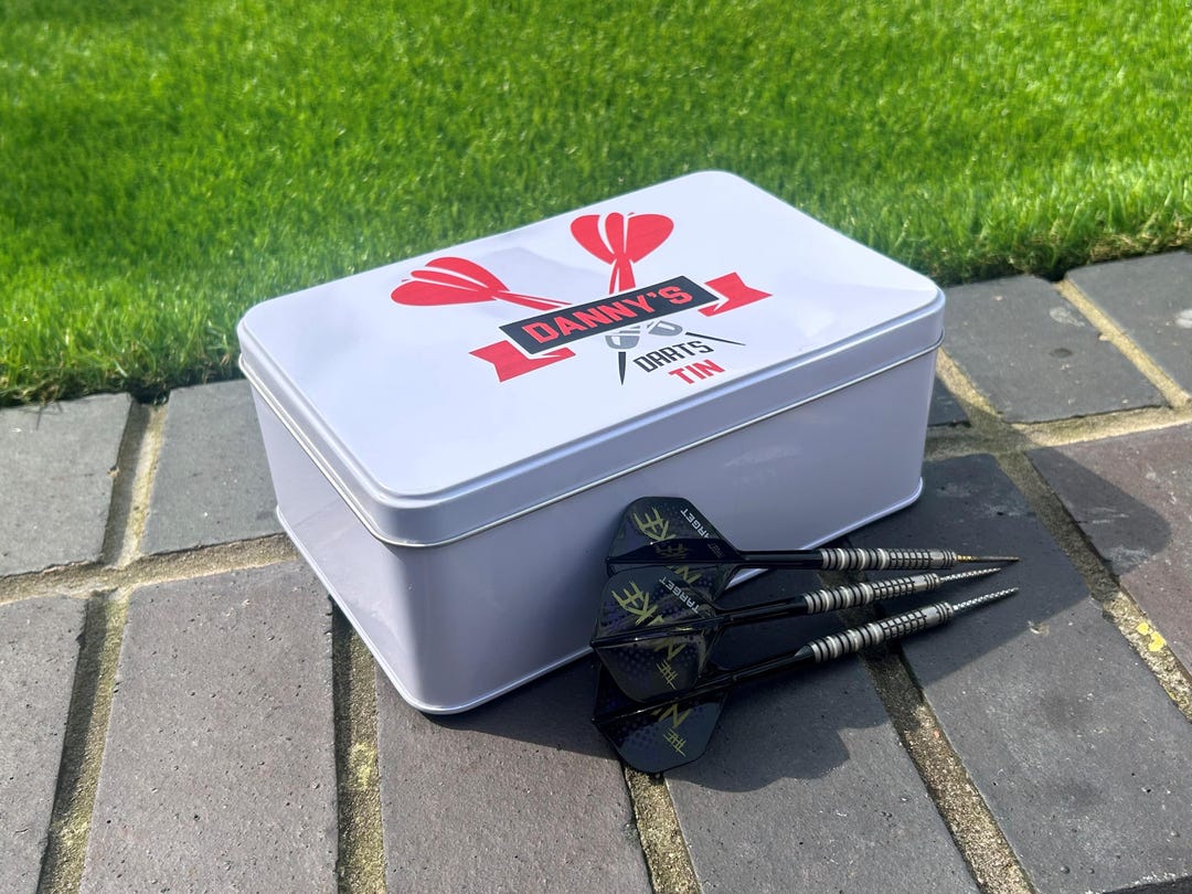 Personalised Darts Tin, Darts Storage Tin, Darts Accessories Storage ...