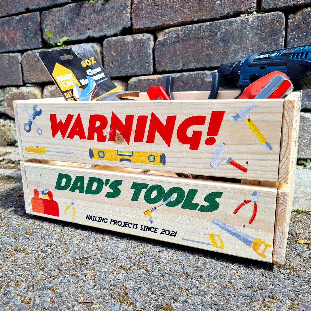 Personalised Tools Crate | Toolbox Storage | Gifts for Dad, Grandad ...