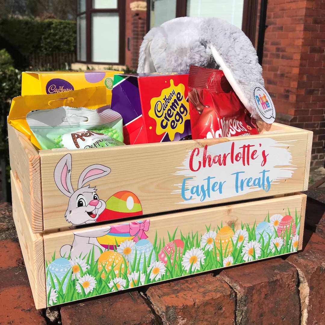 Personalised Easter Egg Hunt Storage Crate, Easter Gifts for Kids ...