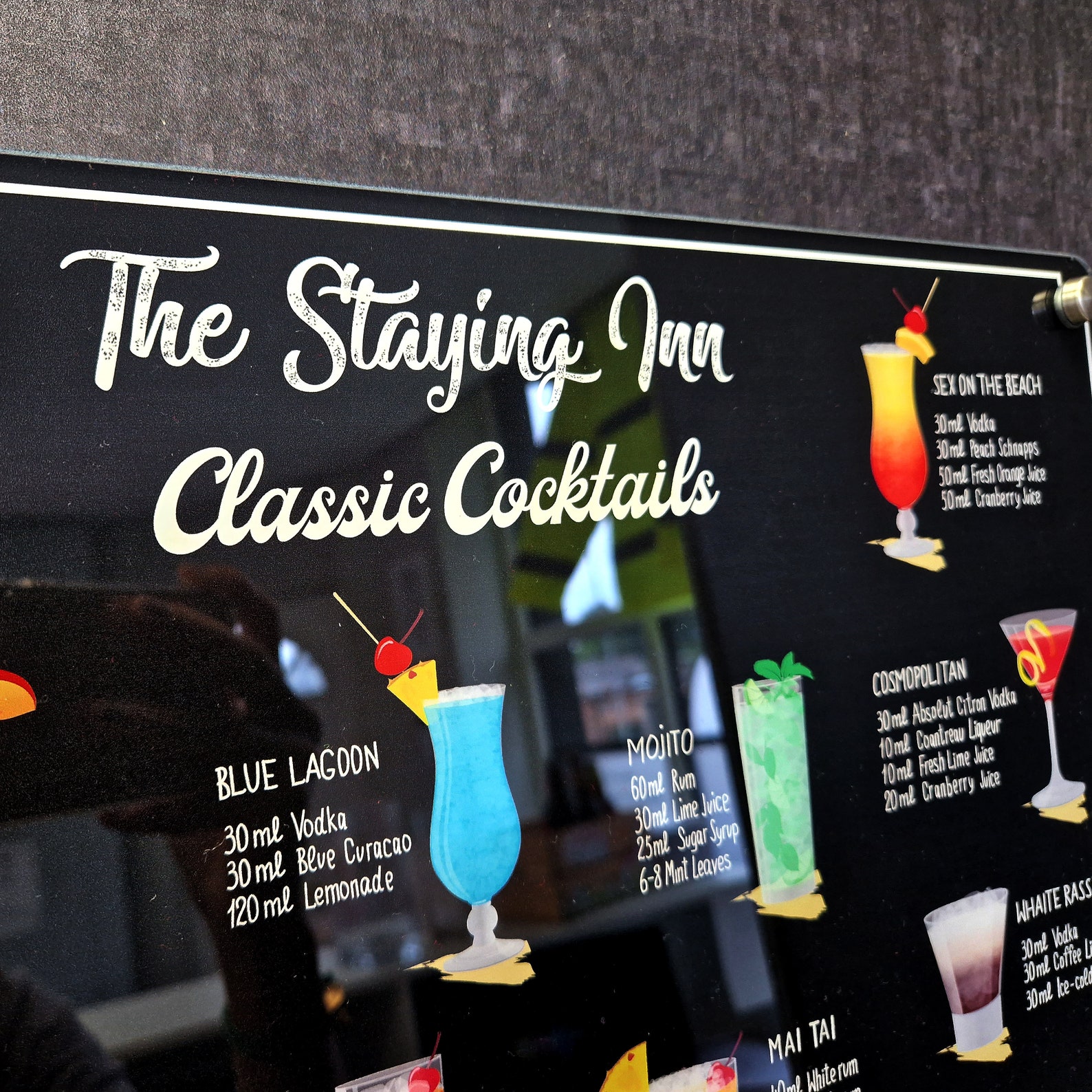 Personalised Cocktail Menu With Studs Home Bar Decor Pub - Etsy UK
