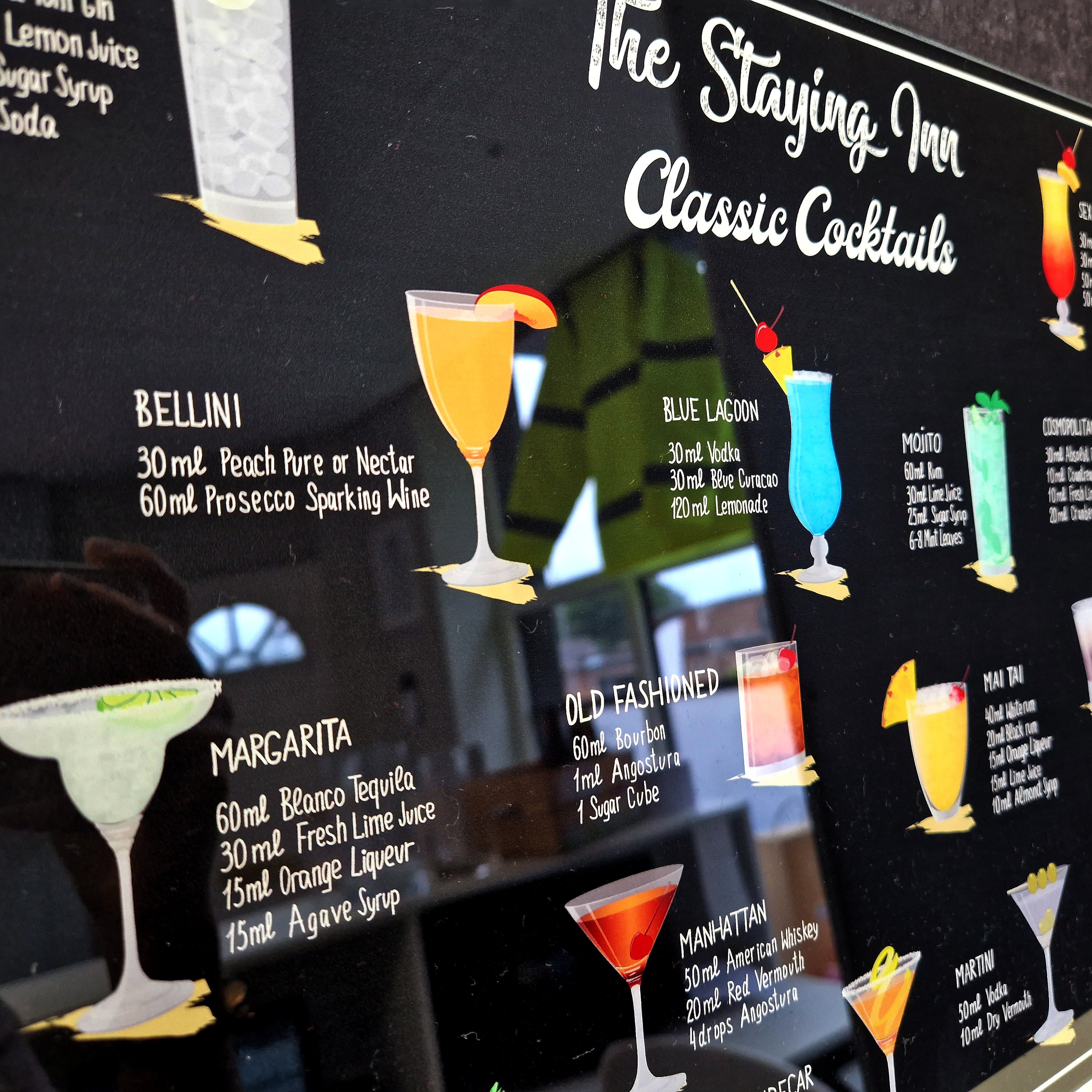 Personalised Cocktail Menu With Studs Home Bar Decor Pub - Etsy UK