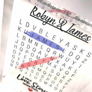 Personalised Name Acrylic Word Search Valentine's Day Couple Gifts ...