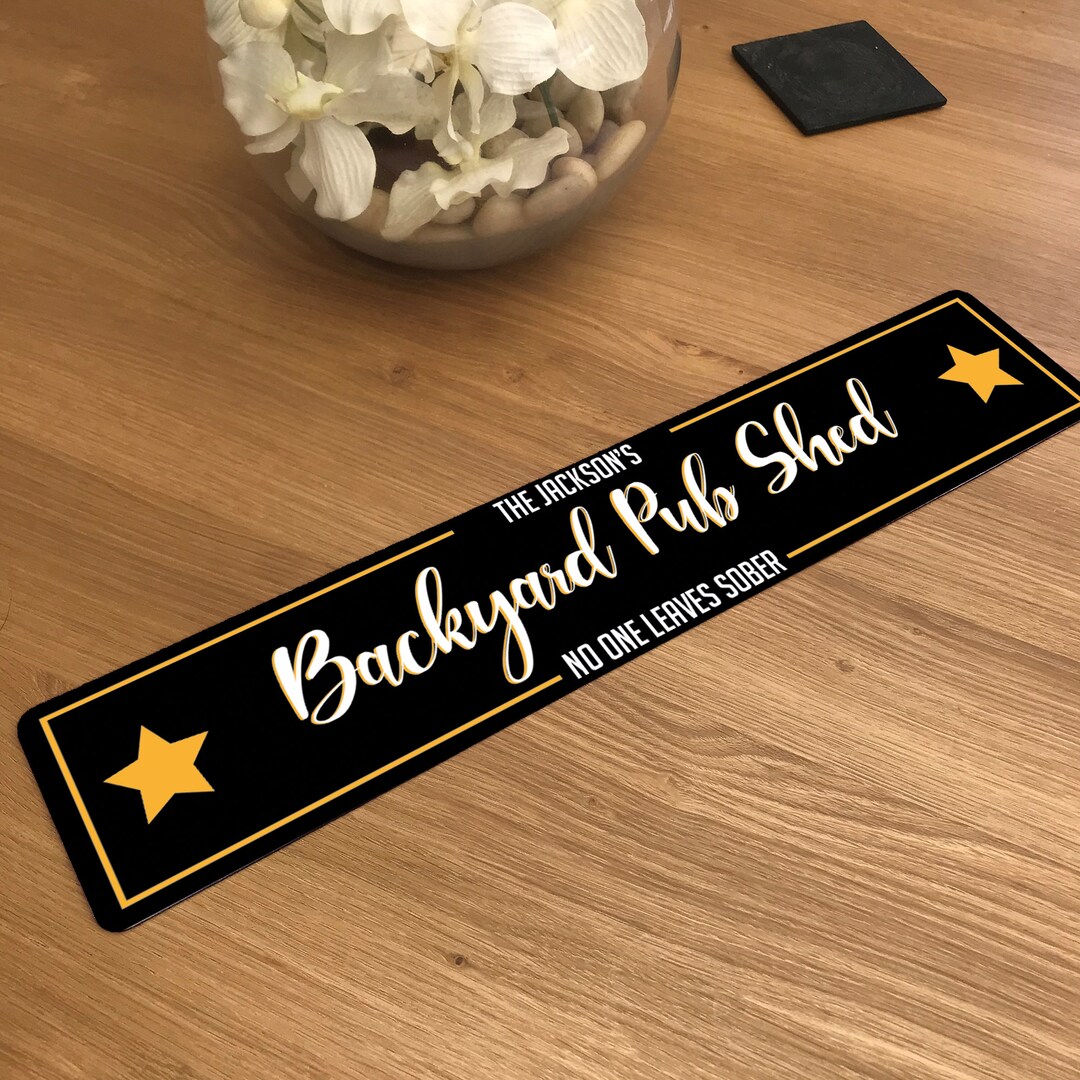Personalised Pub Shed Bar Mat | Home Bar / Pub Shed Accessory | Slim ...