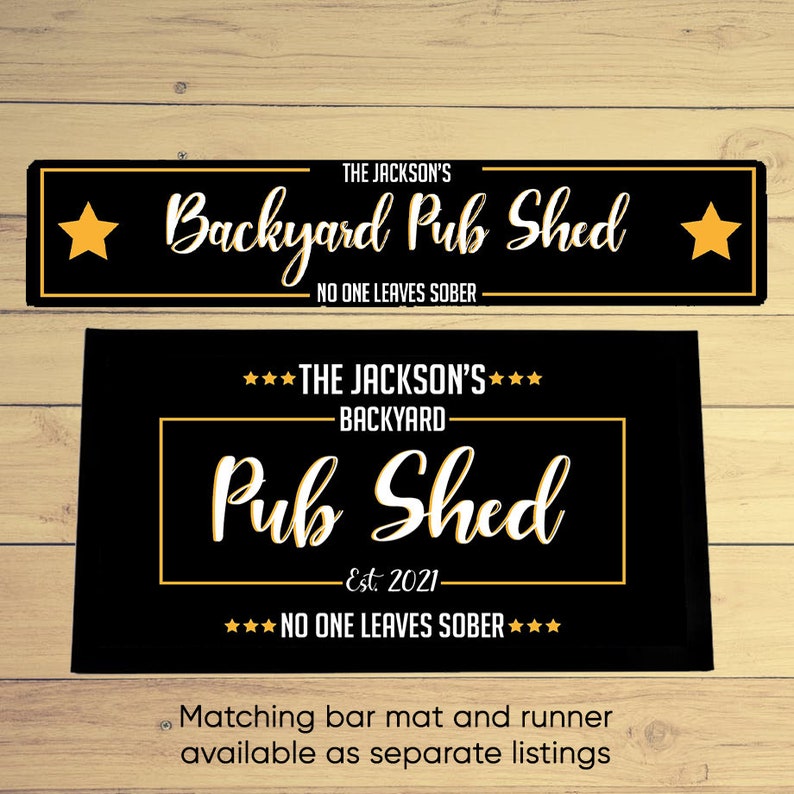 Personalised Pub Shed Hanging Swing Sign With Bracket | Garden Pub ...
