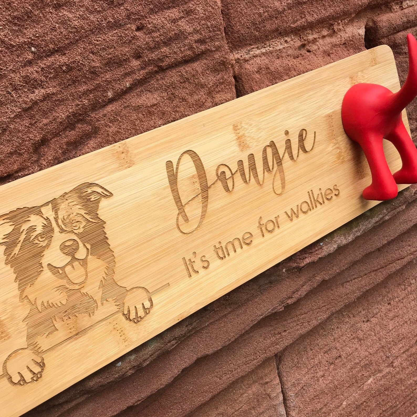 Personalised Dog Lead Hook Engraved Plaque | Dog Leash Hanger / Holder ...
