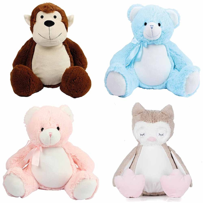 Personalised Stuffed Toy Embroidered Animal Plushies - Etsy