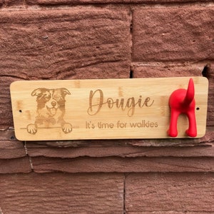 Personalised Dog Lead Hook Engraved Plaque | Dog Leash Hanger / Holder ...