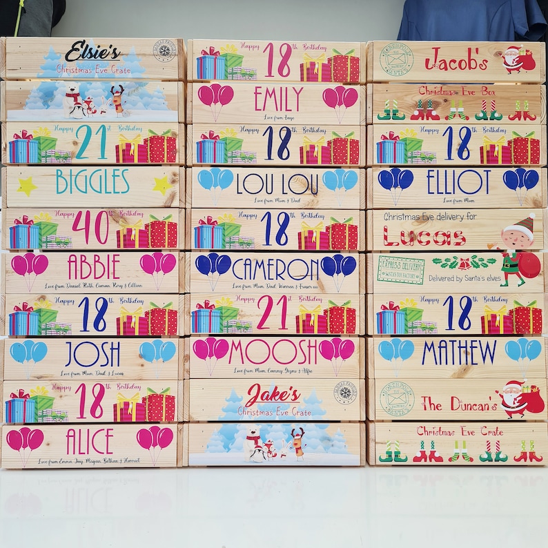 Personalised Birthday Crate, 18th 21st Age Birthday Gift Box, Snack ...