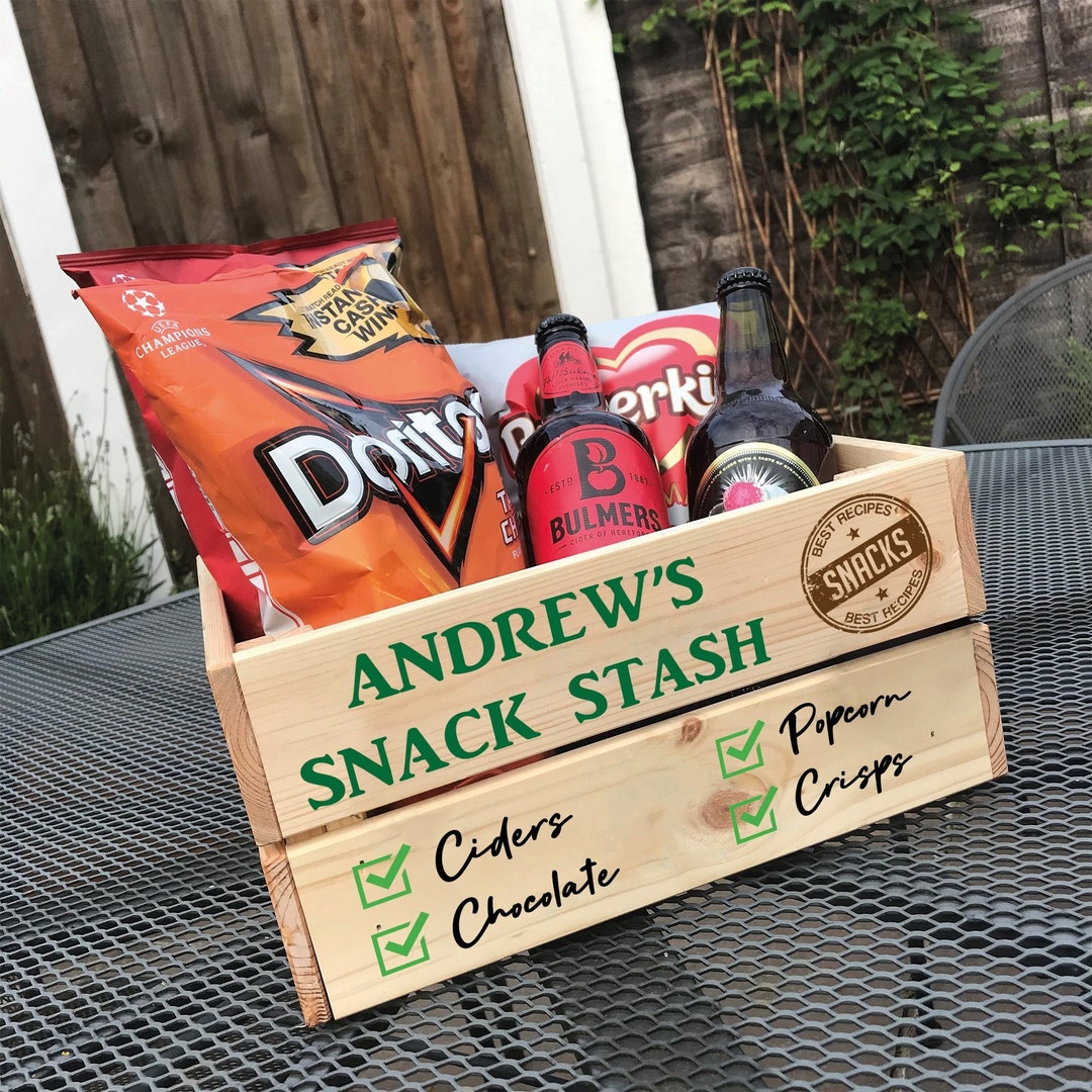 Personalised Snack Checklist Crate | 16th 18th 21st Birthday Gift Box ...