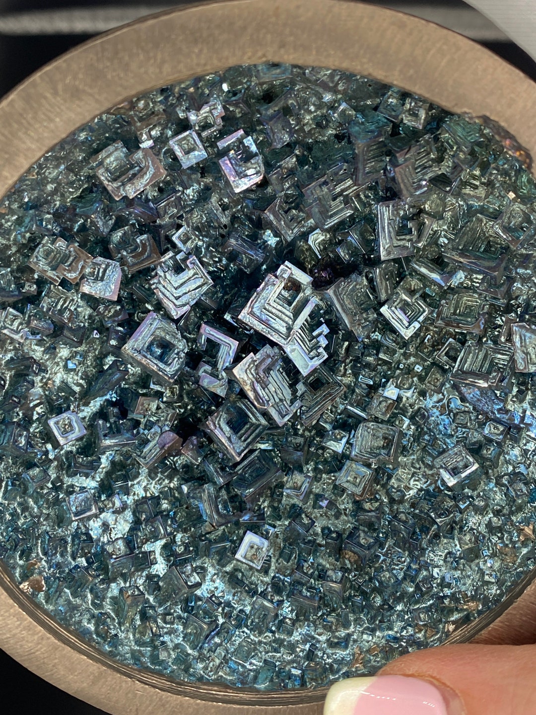 Bismuth Crystal Bowl // XL Crystal Bowl // Blue Bismuth Crystal Bowl - Etsy