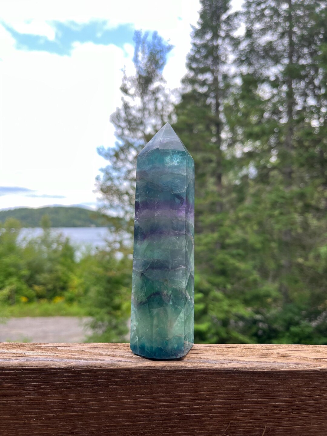 Watermelon Fluorite Tower 449 G / 6 Tall High Quality Rainbow Fluorite ...