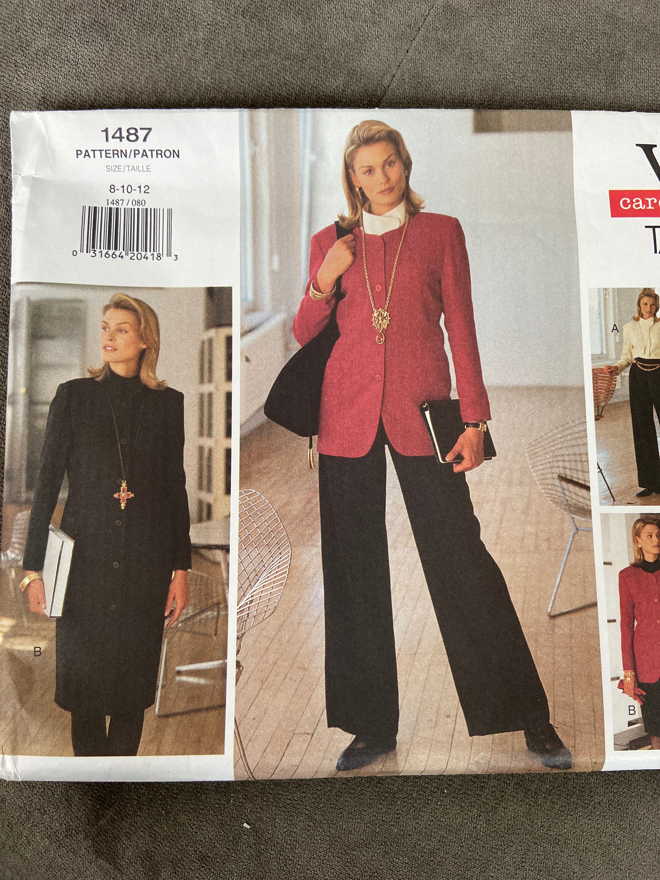 Vogue Sewing Pattern 1487 Tamotsu Career Work Jacket Dress Tip Skirt ...