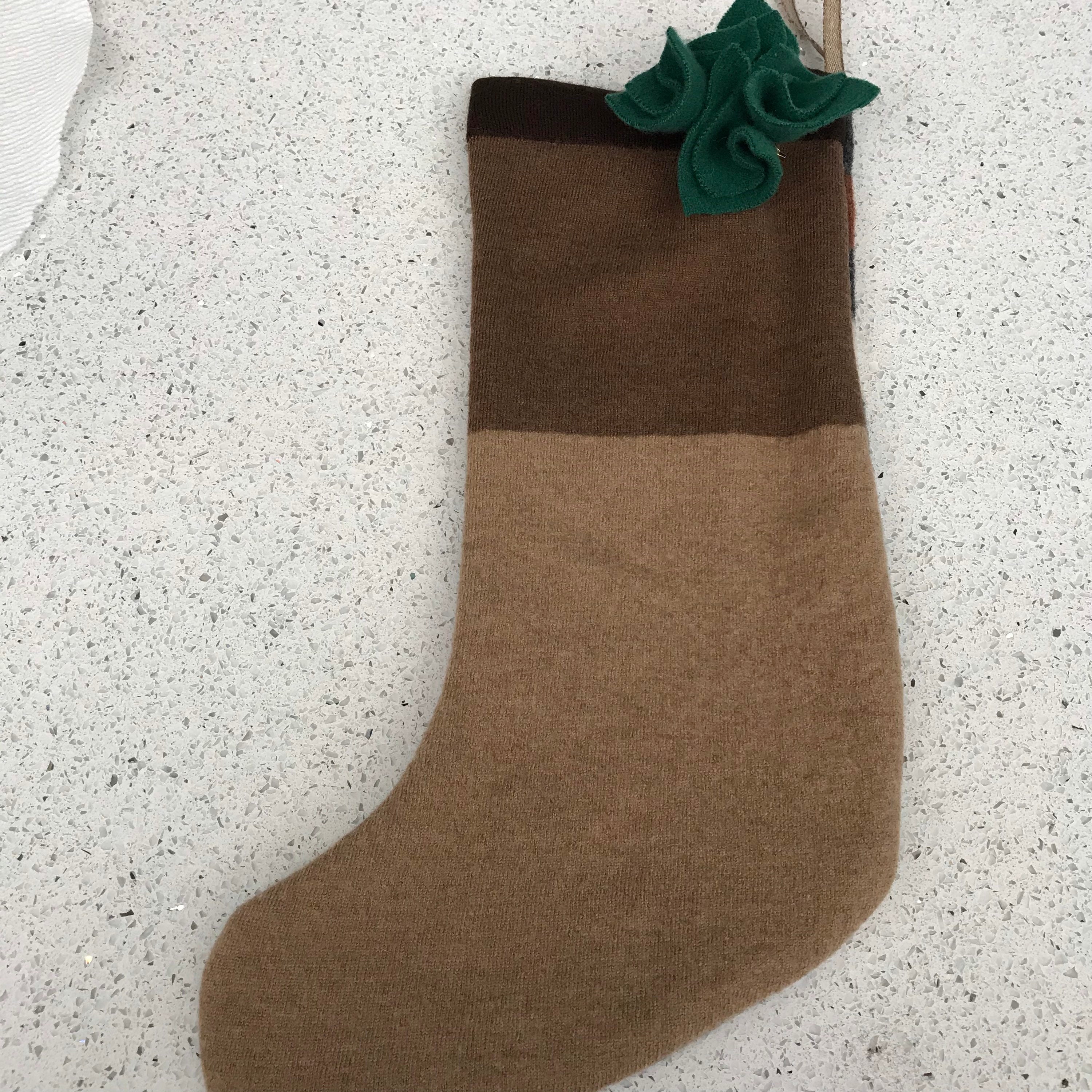 Felted Wool Christmas Stocking Upcycled Sweater Handmade GI - Etsy