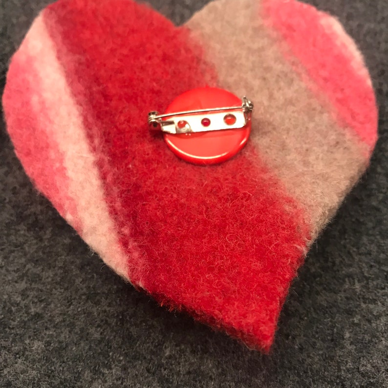 Upcycled Sweater Felted Wool Heart Love Pin Brooch One of A - Etsy