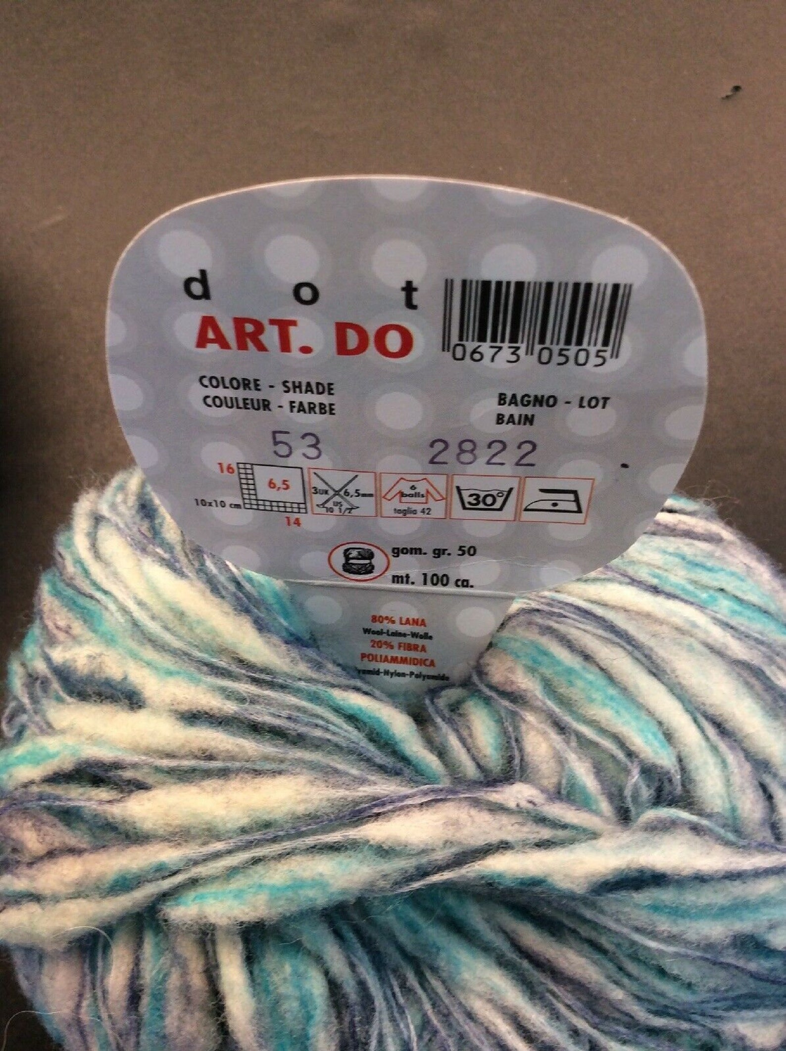 Dot A&S Yarn Adriafil Wool Blend Blue Gradient Lot of 2 Skeins 50 Grams ...