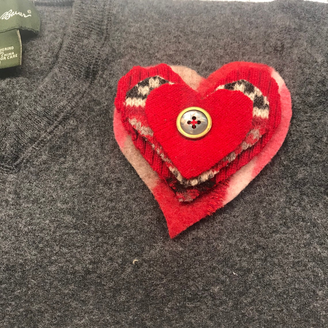 Upcycled Sweater Felted Wool Heart Love Pin Brooch One of A Kind GI - Etsy