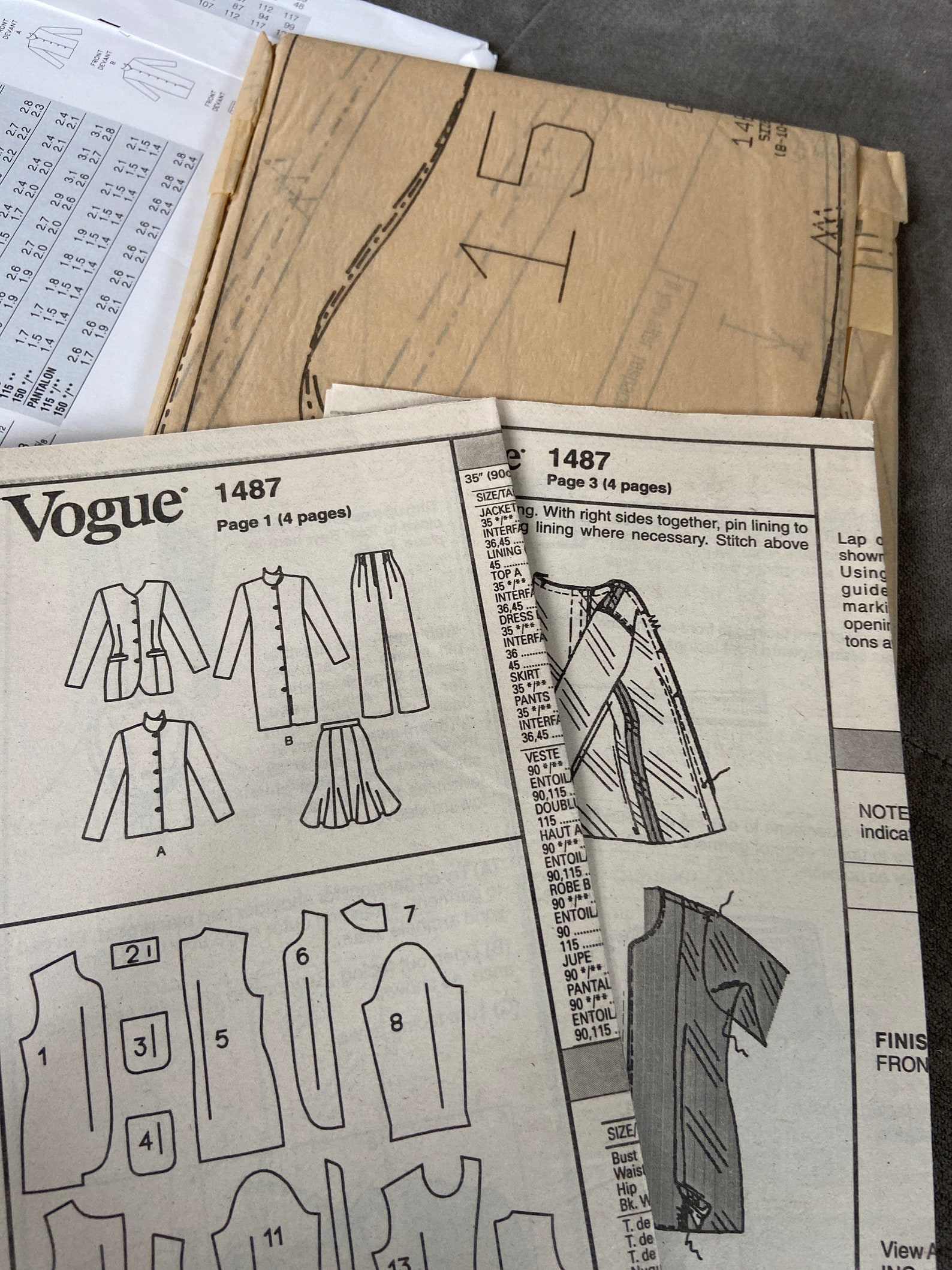 Vogue Sewing Pattern 1487 Tamotsu Career Work Jacket Dress Tip - Etsy