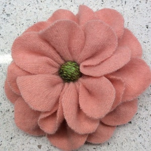 Upcycled Sweater Felted Wool Light Orange Flower Pin Brooch One of A ...