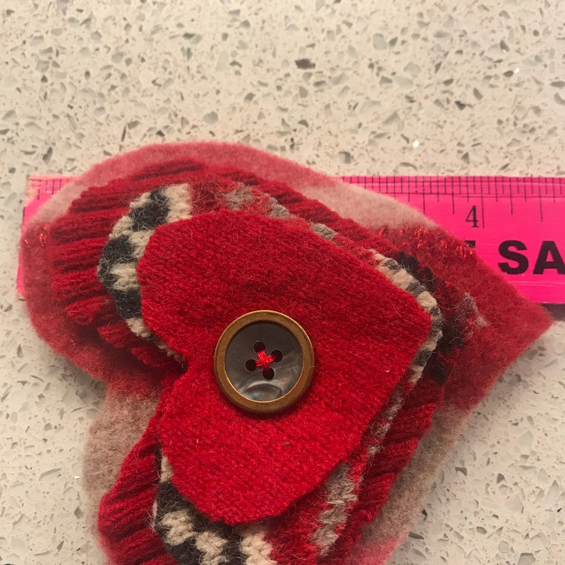 Upcycled Sweater Felted Wool Heart Love Pin Brooch One of A - Etsy