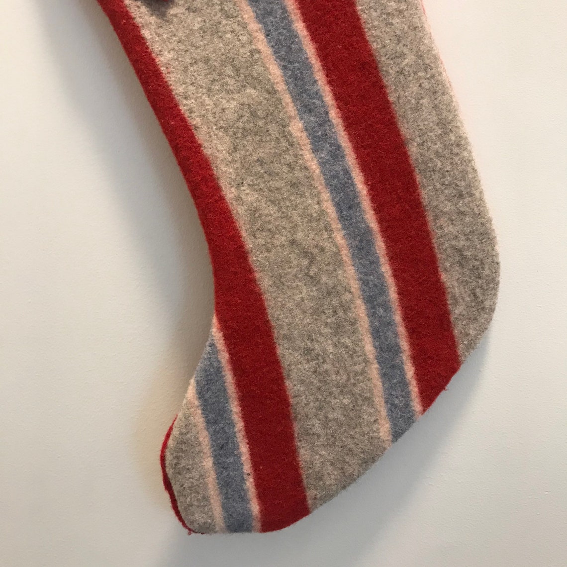 Felted Wool Christmas Stocking Upcycled Sweater Handmade GI - Etsy