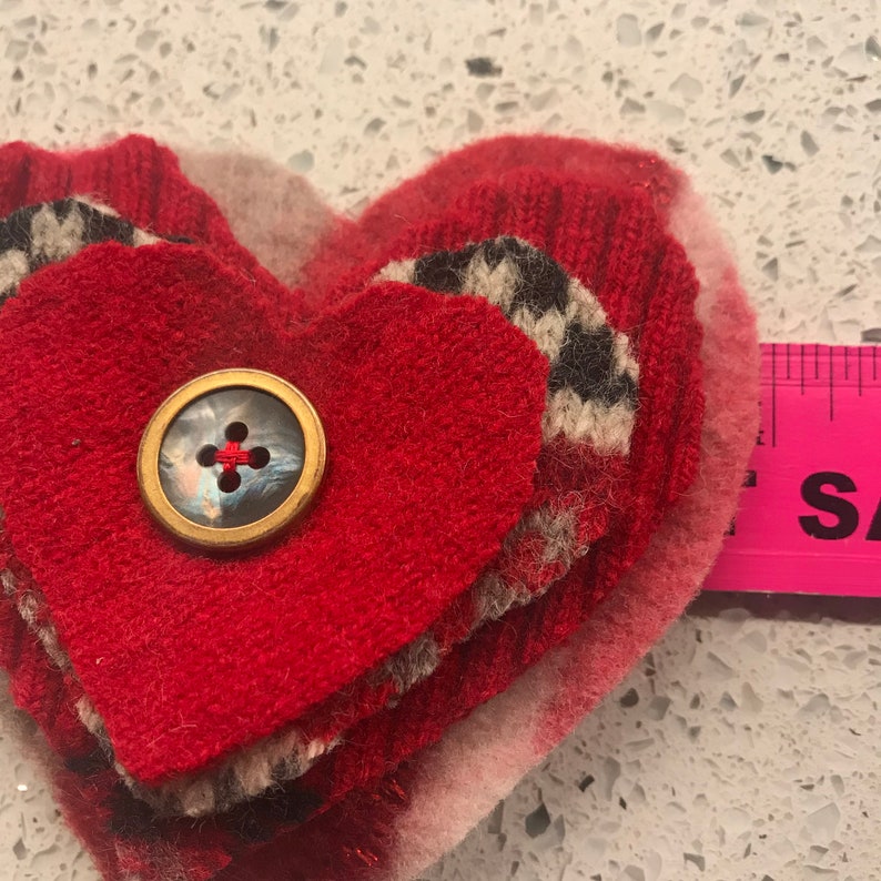 Upcycled Sweater Felted Wool Heart Love Pin Brooch One of A - Etsy