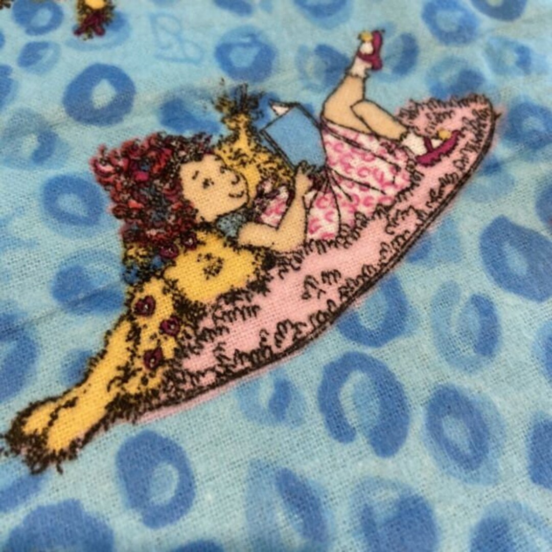 Fancy Nancy Dog Flannel Fabric Blue Spots 42 X 36 1 Yard Reading ...